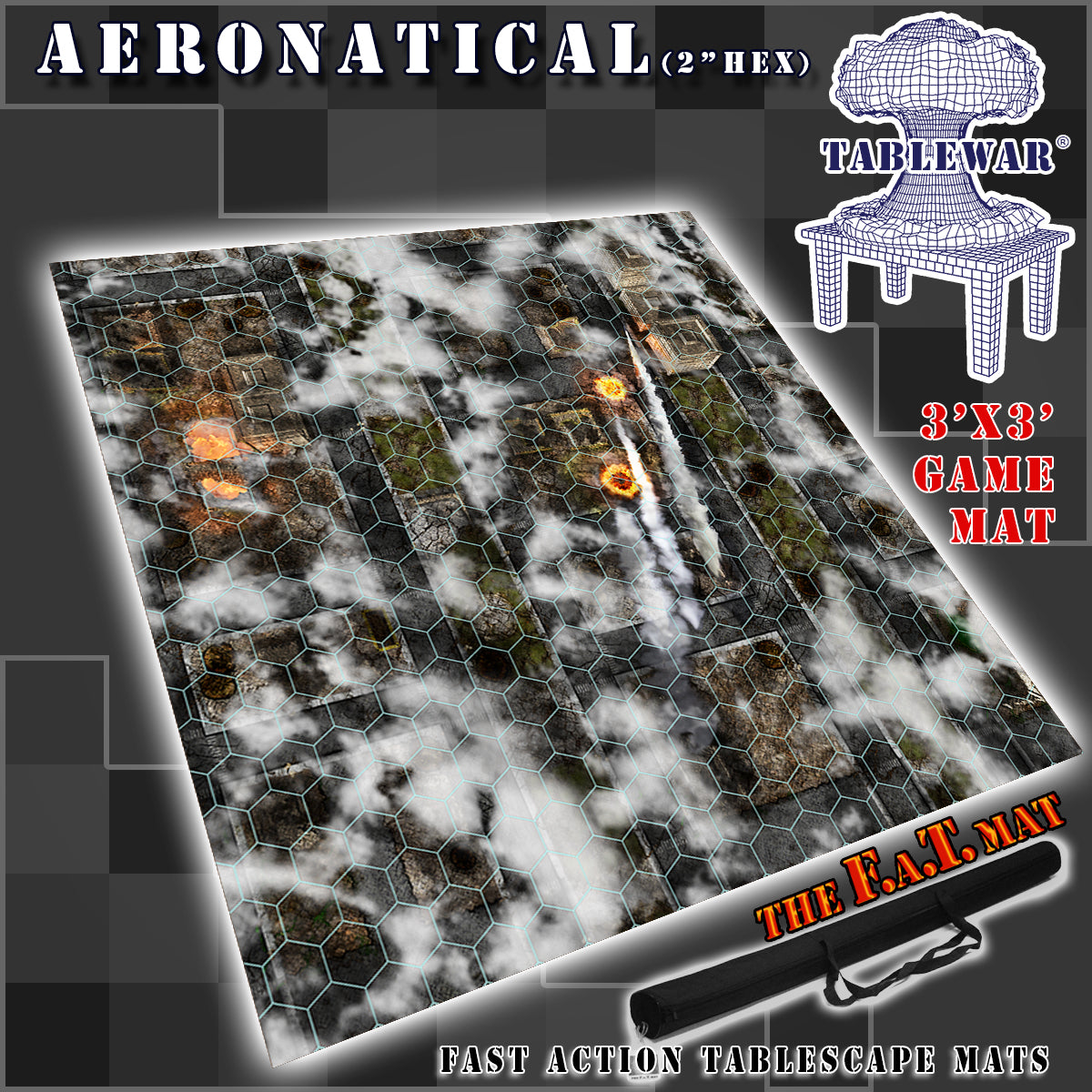 3x3' Aeronatical 2" Hex FATmat Battle Gaming Mat – TABLEWAR
