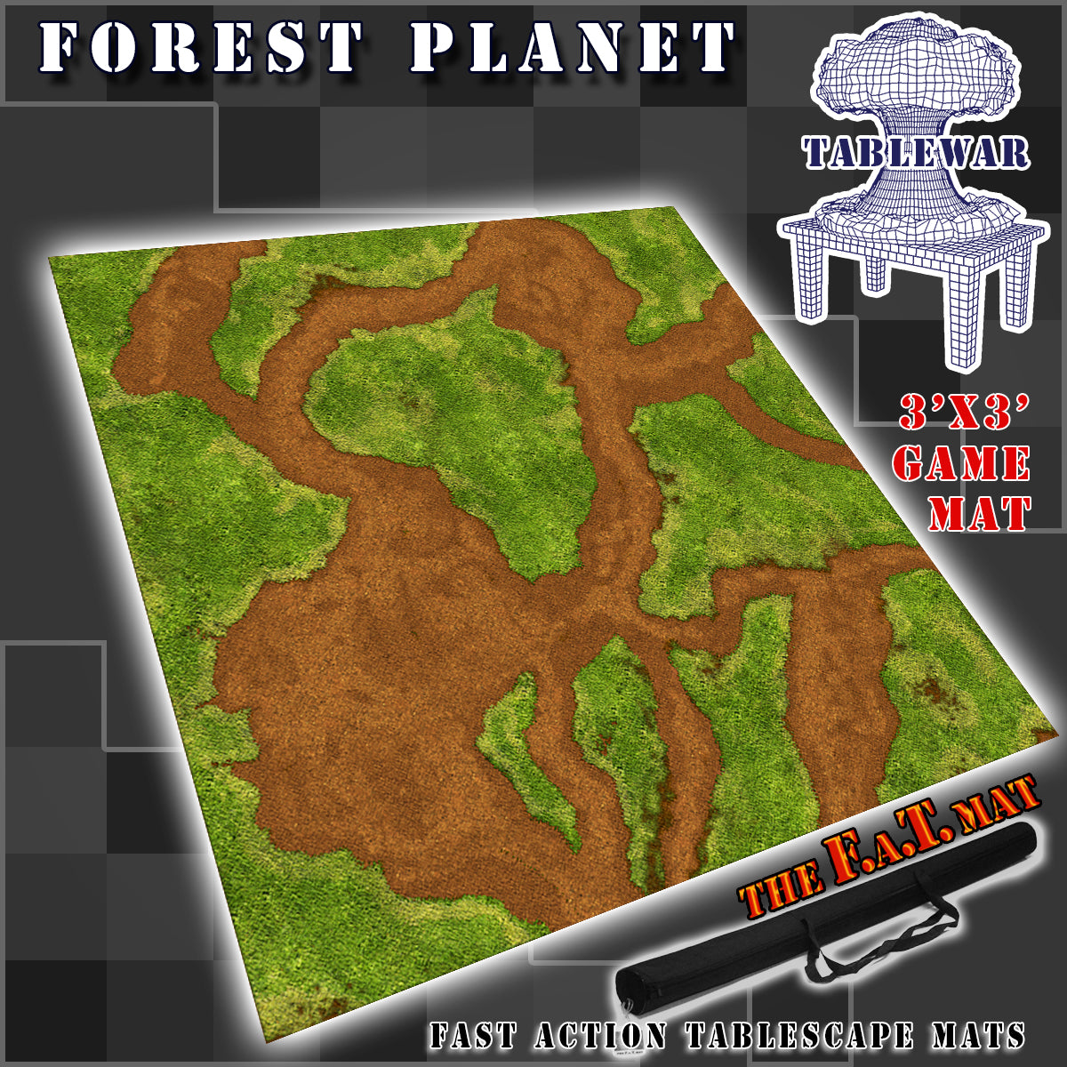 3x3 'Forest Planet' F.A.T. Mat Battle Gaming Mat – TABLEWAR