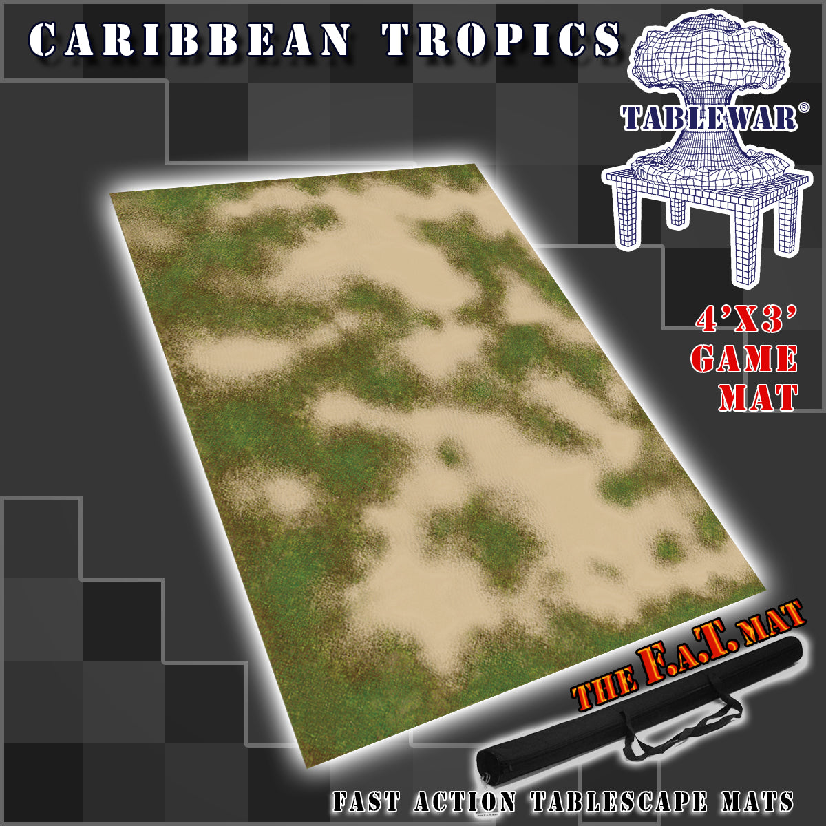 4x3 'Caribbean Tropics' F.A.T. Mat Battle Gaming Mat – TABLEWAR
