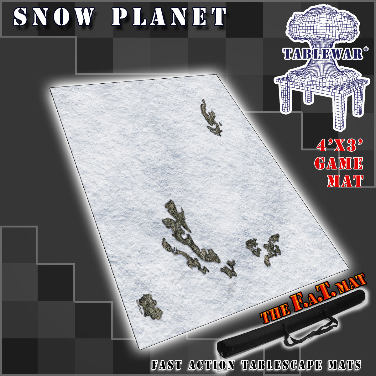 4x3 'Snow Planet' F.A.T. Mat Battle Gaming Mat – TABLEWAR