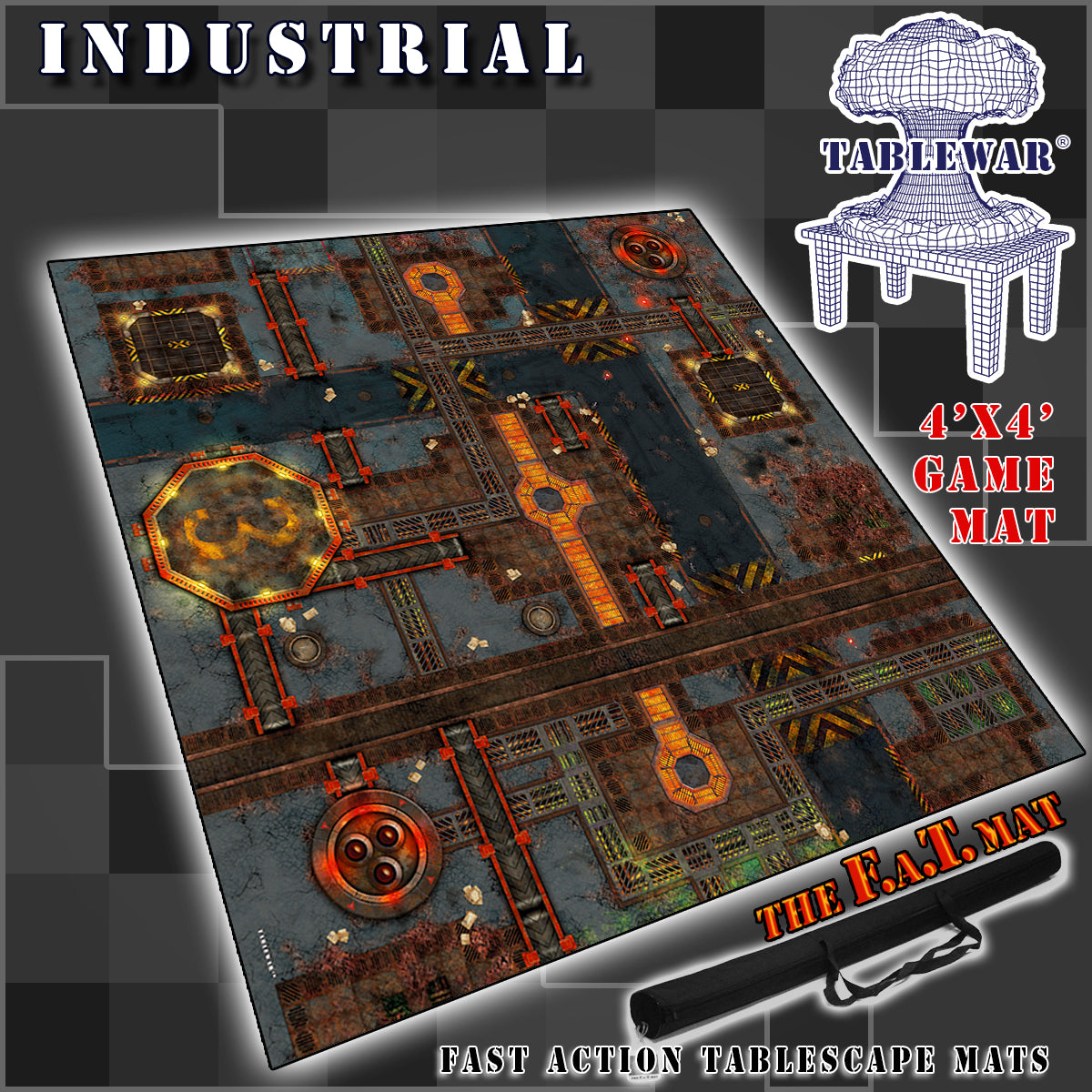 4x4 'Industrial' F.A.T. Mat Battle Gaming Mat – TABLEWAR®