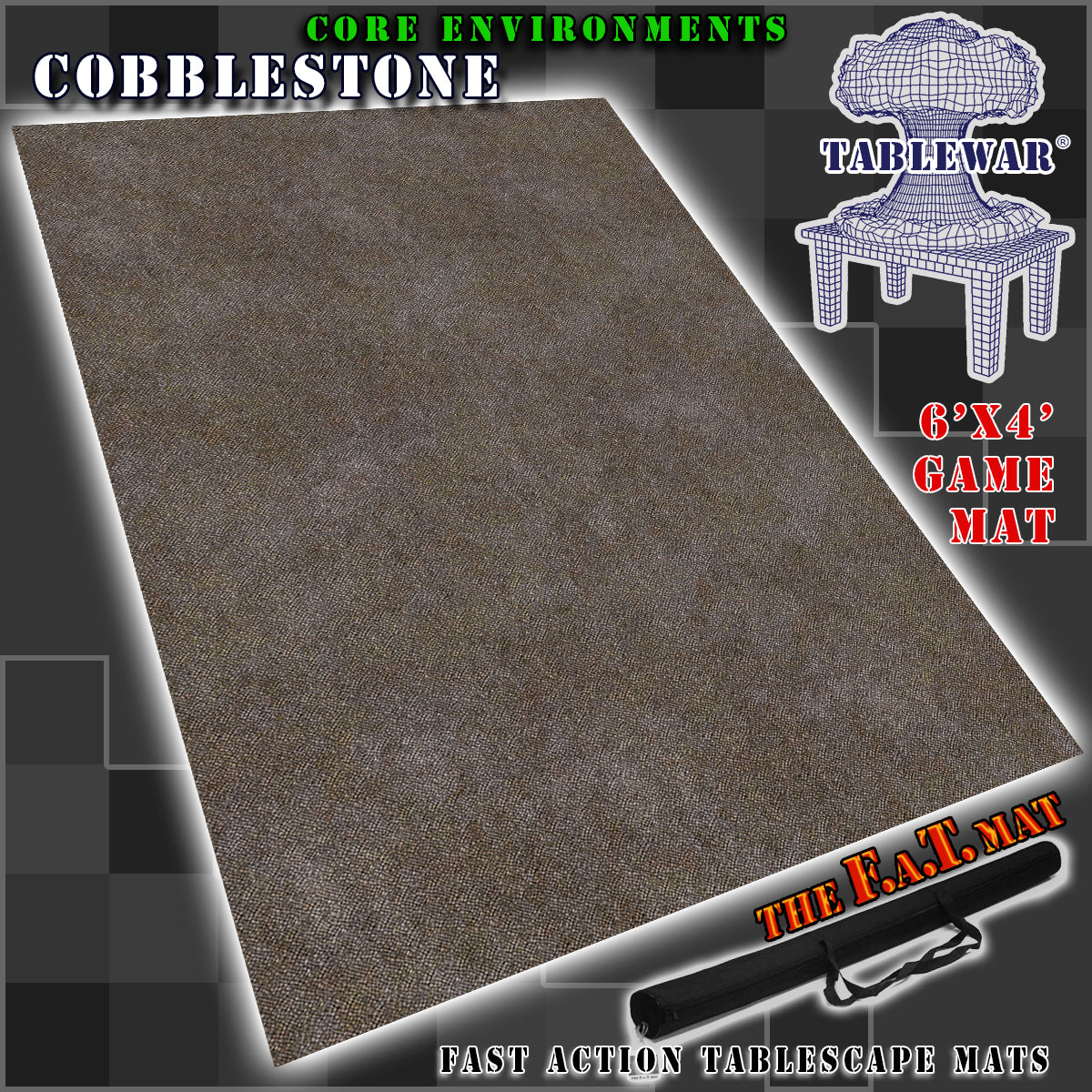 6x4 'Cobblestone' F.A.T. Mat Battle Gaming Mat – TABLEWAR