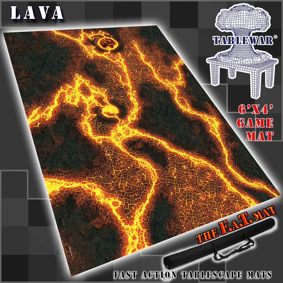 6x4 'Lava' F.A.T. Mat Battle Gaming Mat – TABLEWAR®