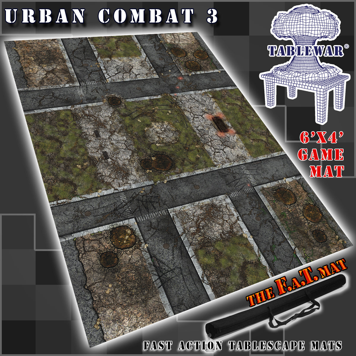 6x4 'Urban Combat 3' F.A.T. Mat Battle Gaming Mat – TABLEWAR