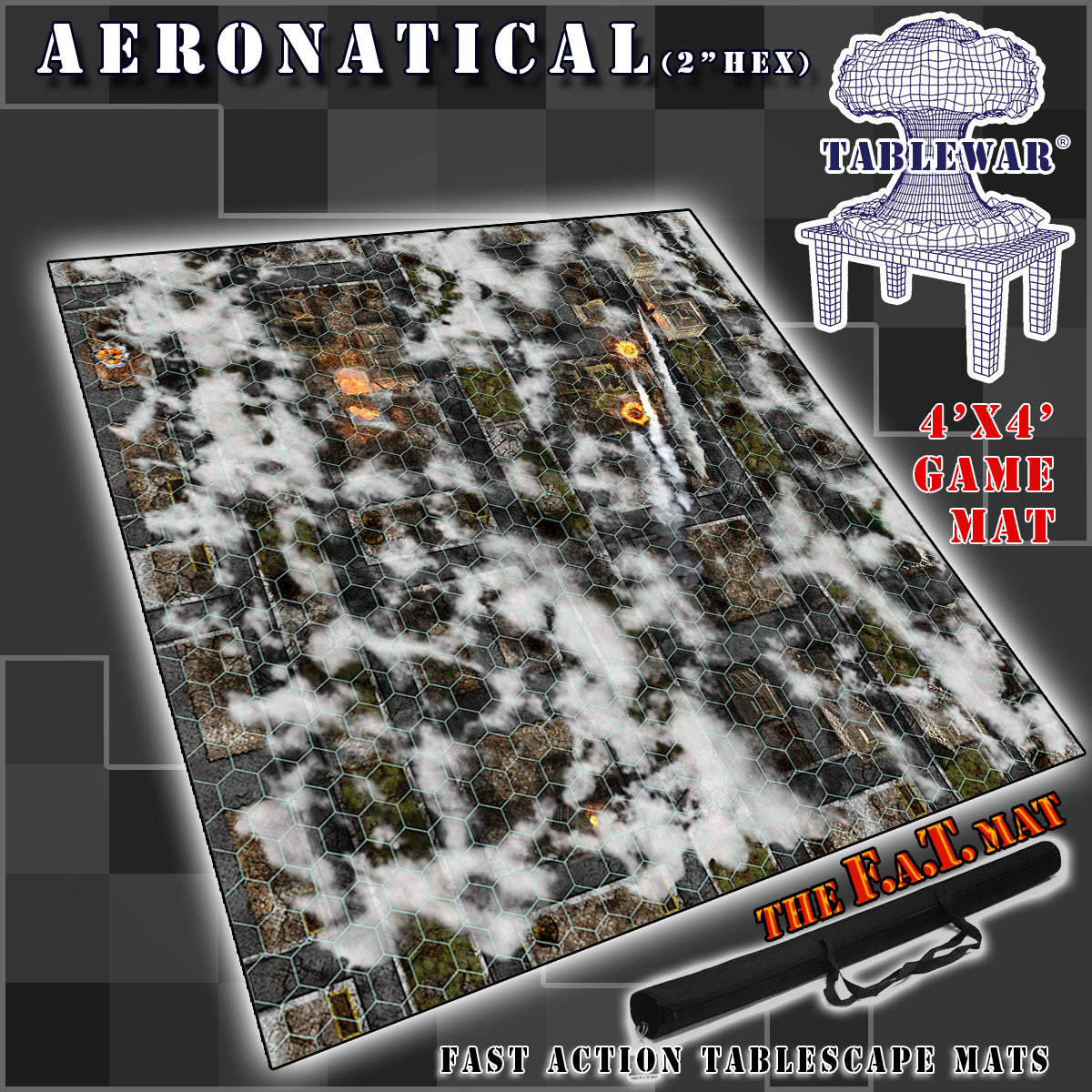 4x4' Aeronatical 2" Hex F.A.T. Mat Battle Gaming Mat – TABLEWAR