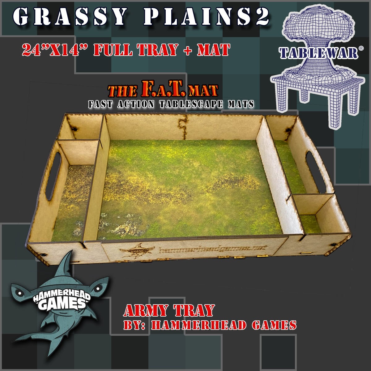 Full Army Tray + 24x14" Grassy Plains 2 F.A.T. Mat – TABLEWAR